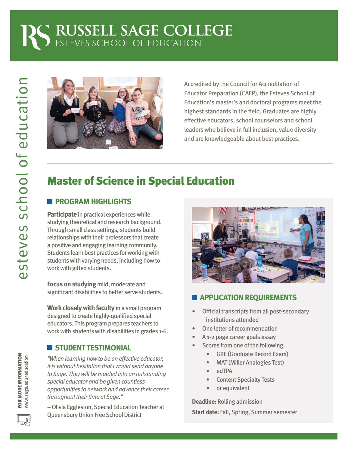 Master of Science of Special Education by Spark451 - Issuu