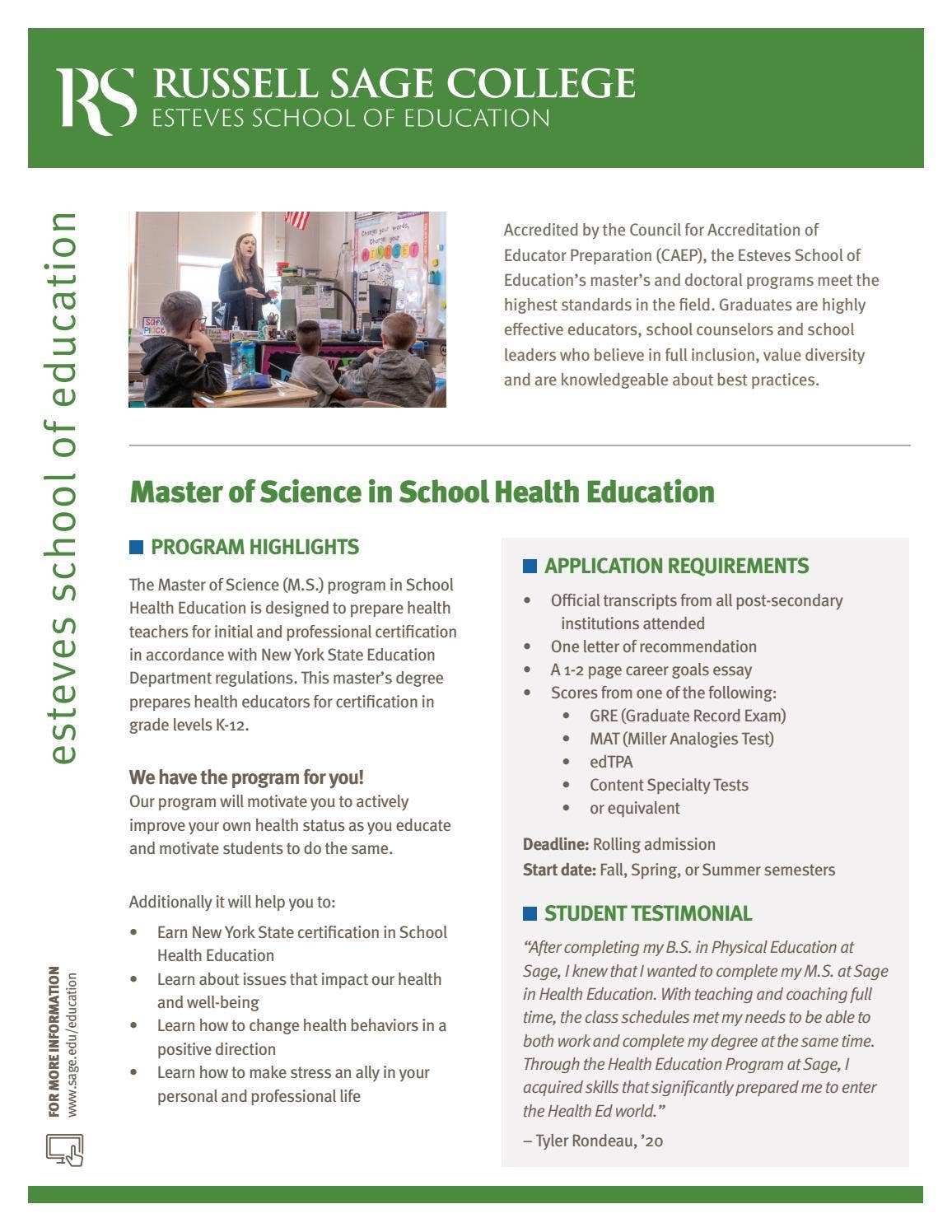 Master of Science in School Health Education by Spark451 - Issuu