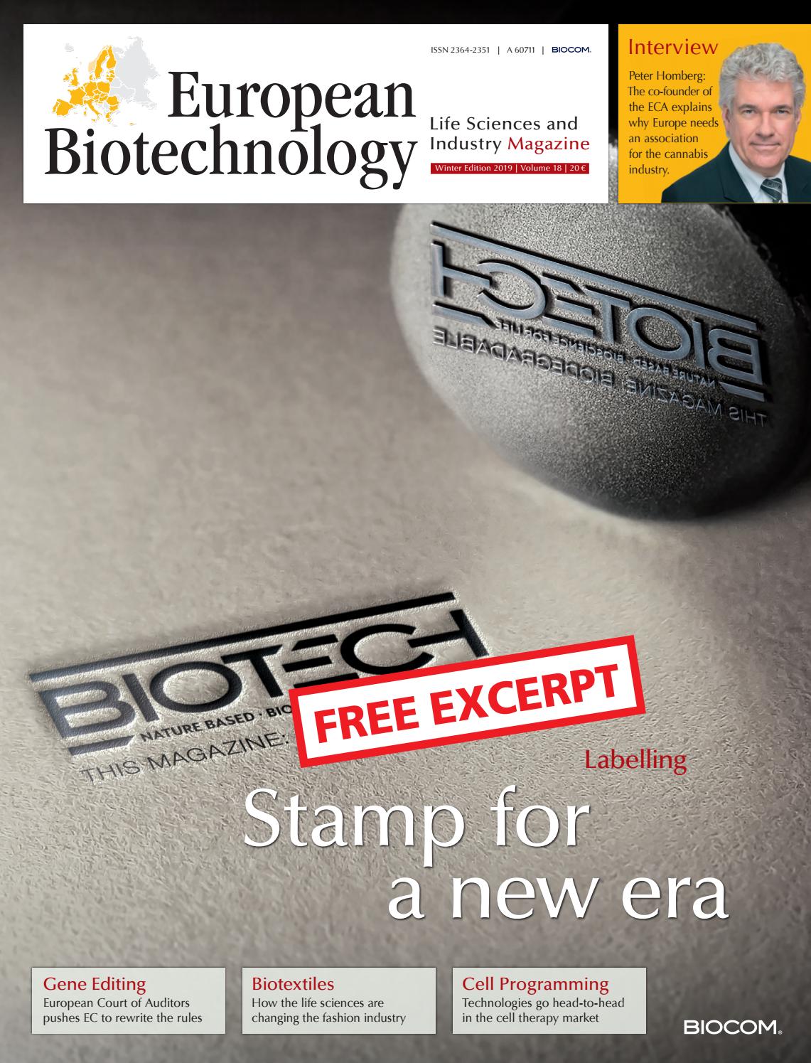 European Biotechnology Magazine Winter 2019 | Free Excerpt by BIOCOM ...