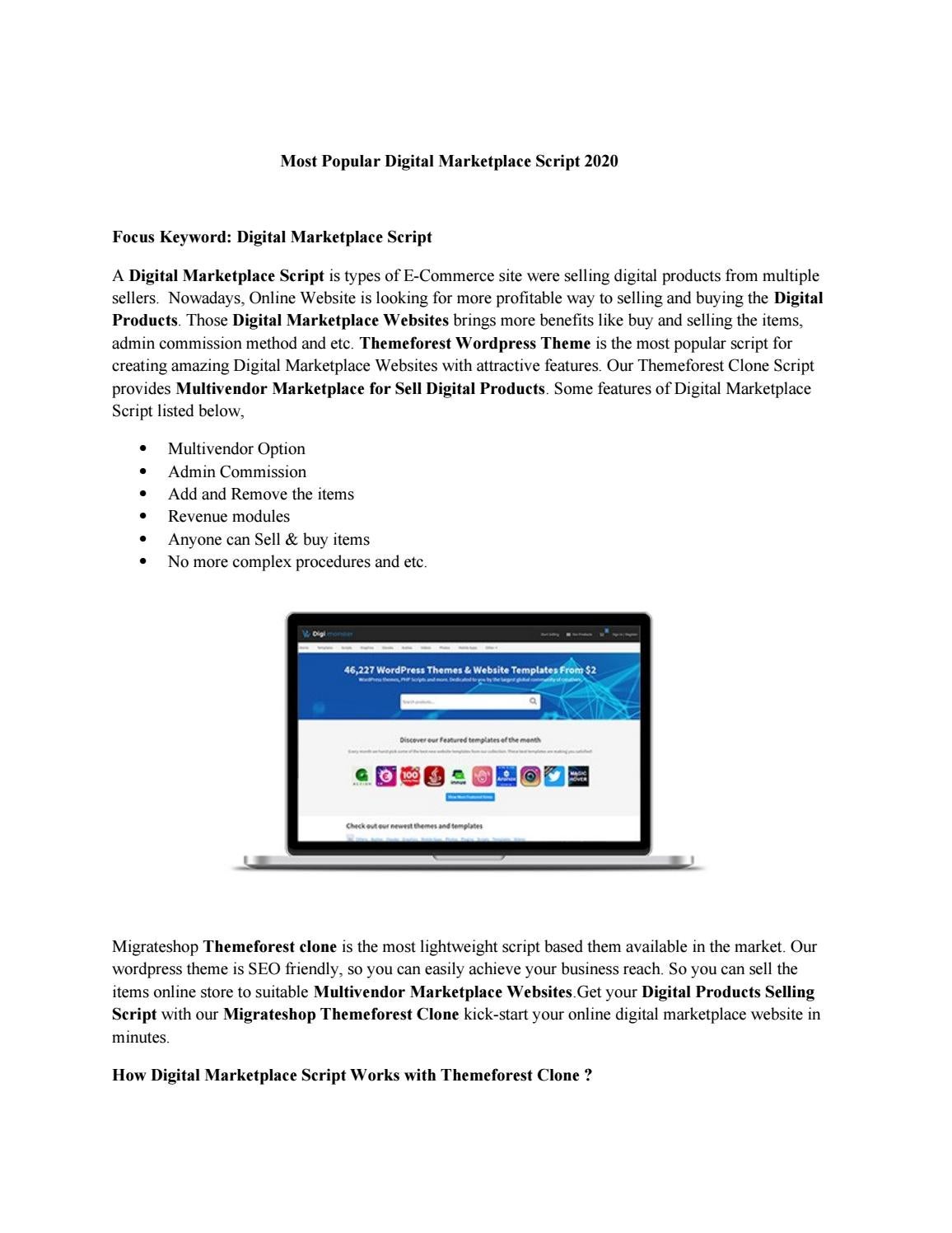 Most Popular Digital Marketplace Script 2020 By Sarah Krish Issuu