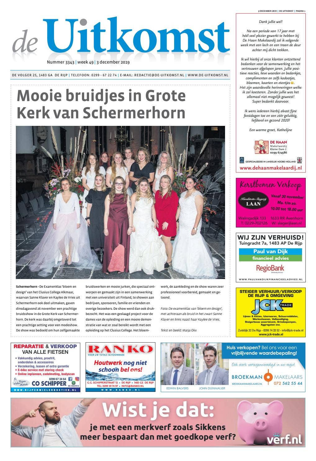 De Uitkomst, week 49 2019 by Uitgeverij De Uitkomst - Issuu