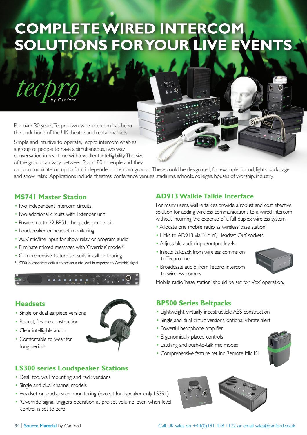 Tecpro by Canford by Canford Audio - Issuu