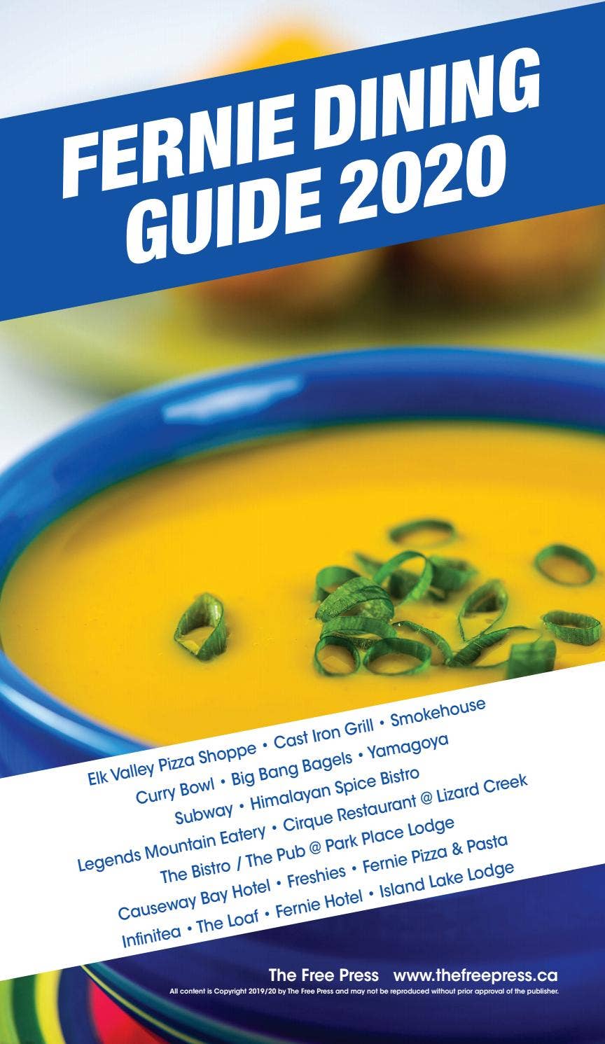 Fernie Dining Guide 2020 by The Free Press, Fernie - Issuu