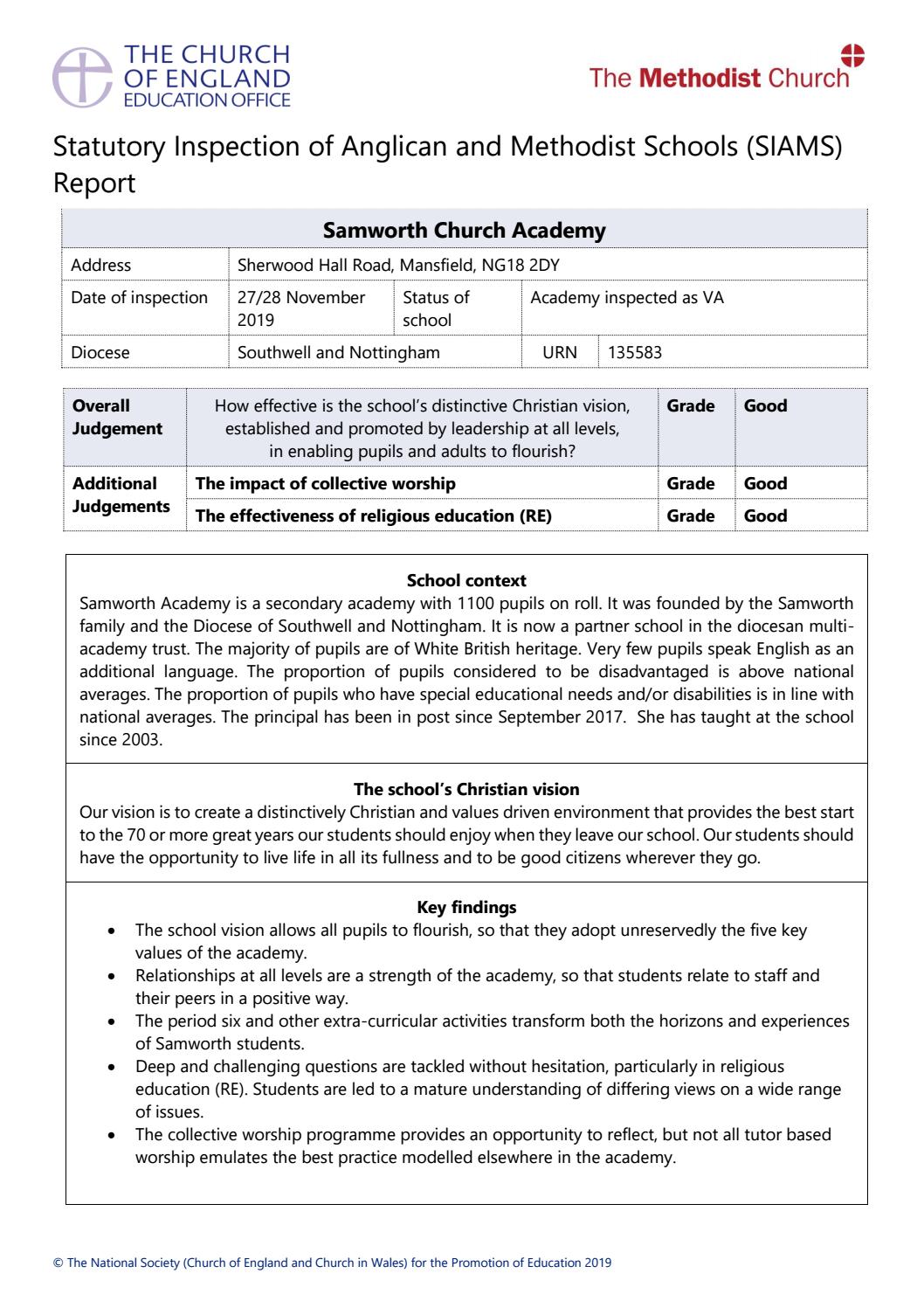 SIAMS Report 2019 by Schudio - Issuu