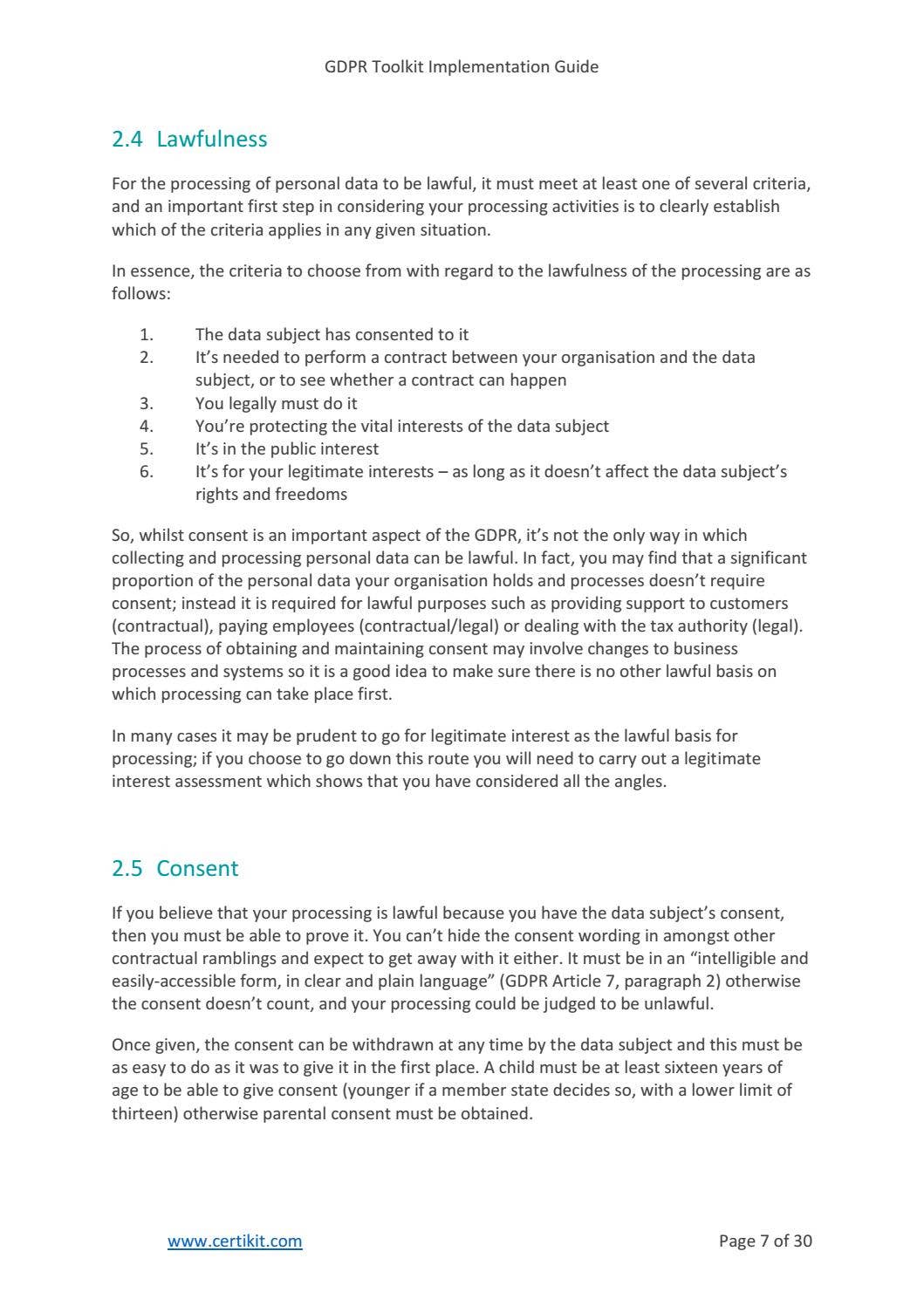 CERTIKIT - GDPR Implementation Guide Version 6 by CertiKit Limited - Issuu