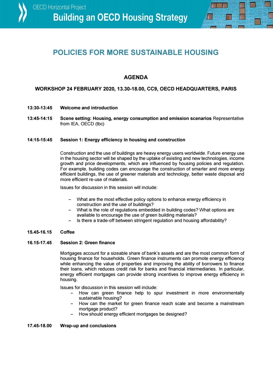 Housing workshop agenda: Feb 2020 by OECD - Issuu