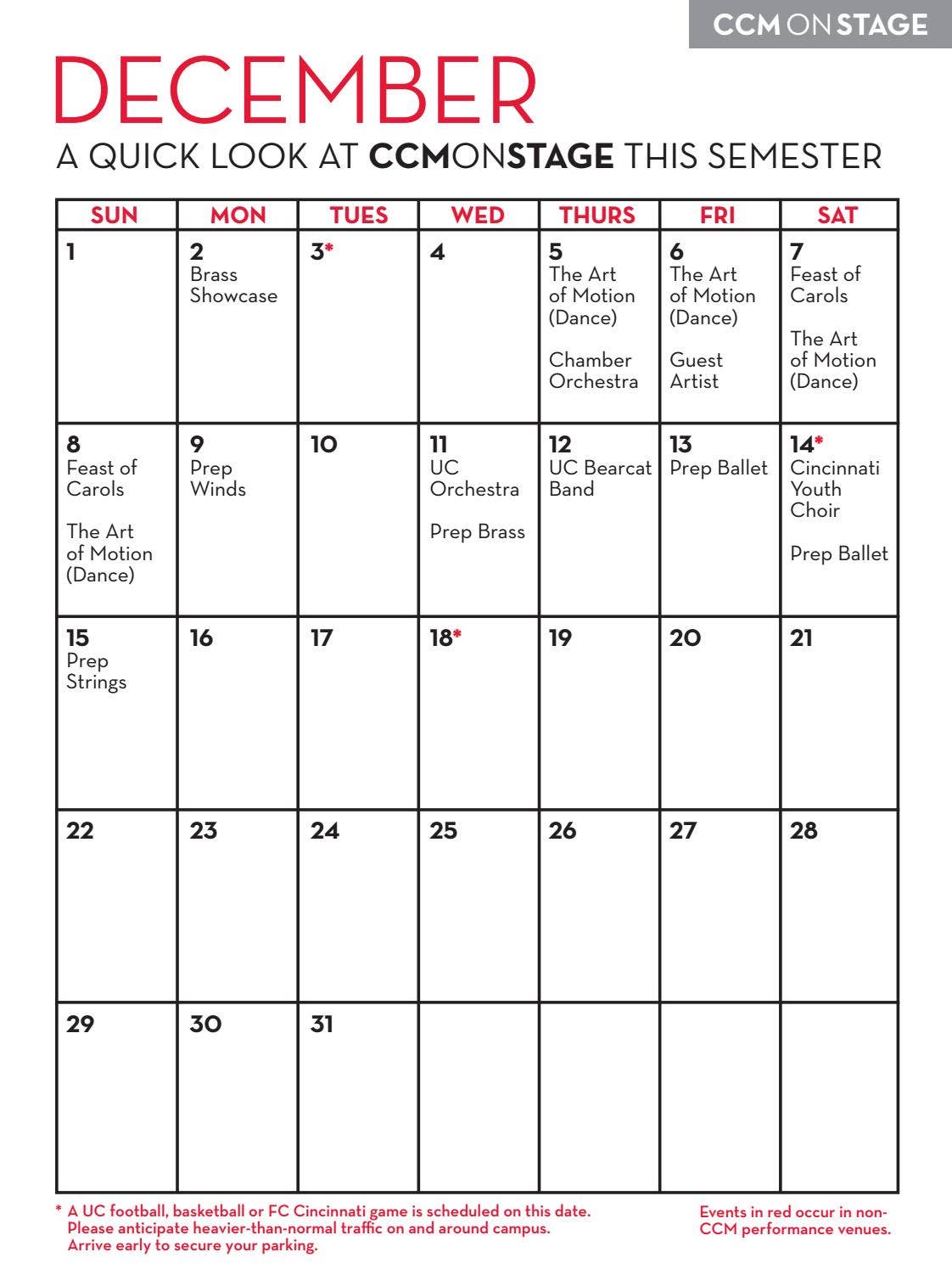 CCMONSTAGE Fall 2019 Calendar of Major Events by UC's College ...