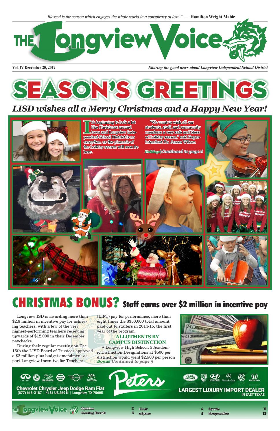 Volume IV, Issue 20 (December 20, 2019) by The Longview Voice - Issuu