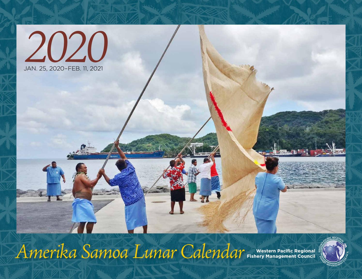 2020 Amerika Samoa Lunar Calendar by Western Pacific Regional Fishery ...