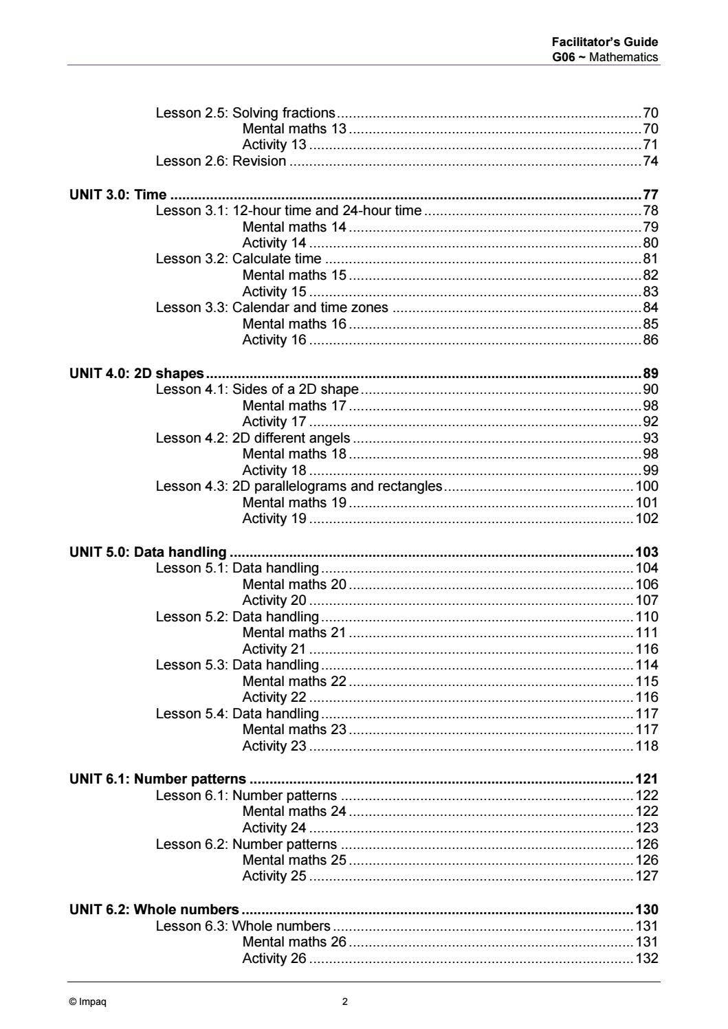 Gr 6-Mathematics-Facilitator's Guide by Impaq - Issuu