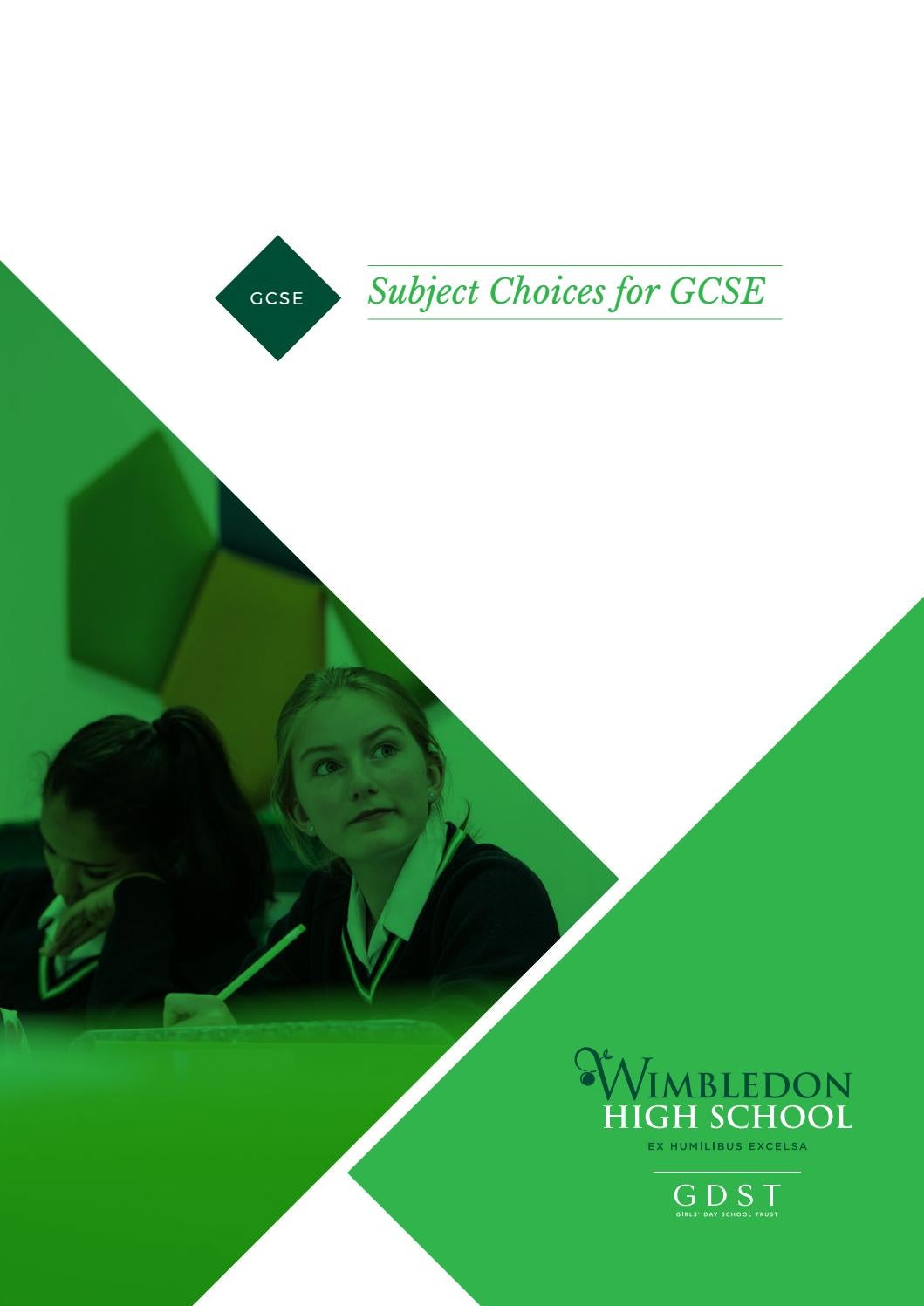 WHS GCSE Options Booklet 2020 by Wimbledon High School - Issuu