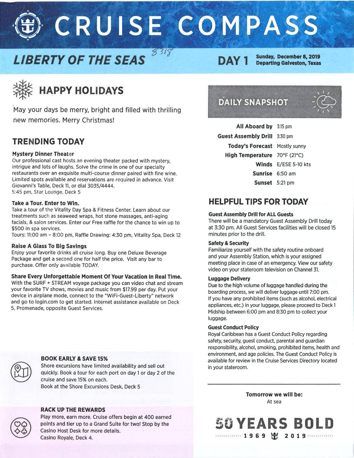 Liberty of the Seas 7-night Western Caribbean Cruise Compass - December ...