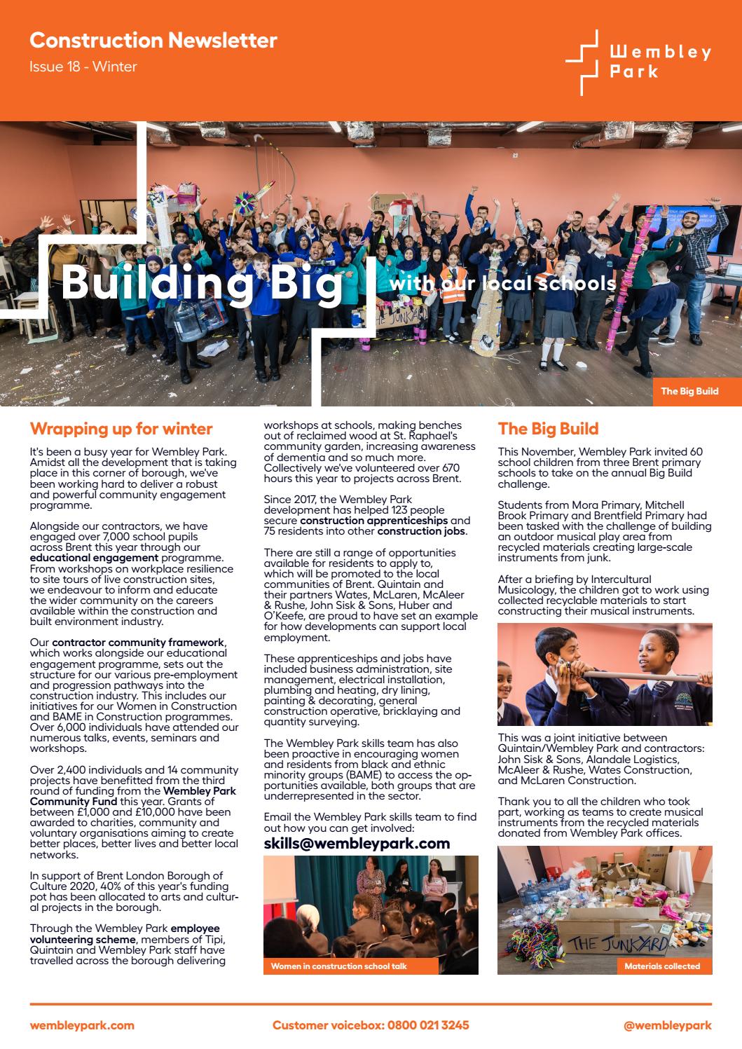 Wembley Park Construction Newsletter Winter 2019 by Wembley Park - Issuu