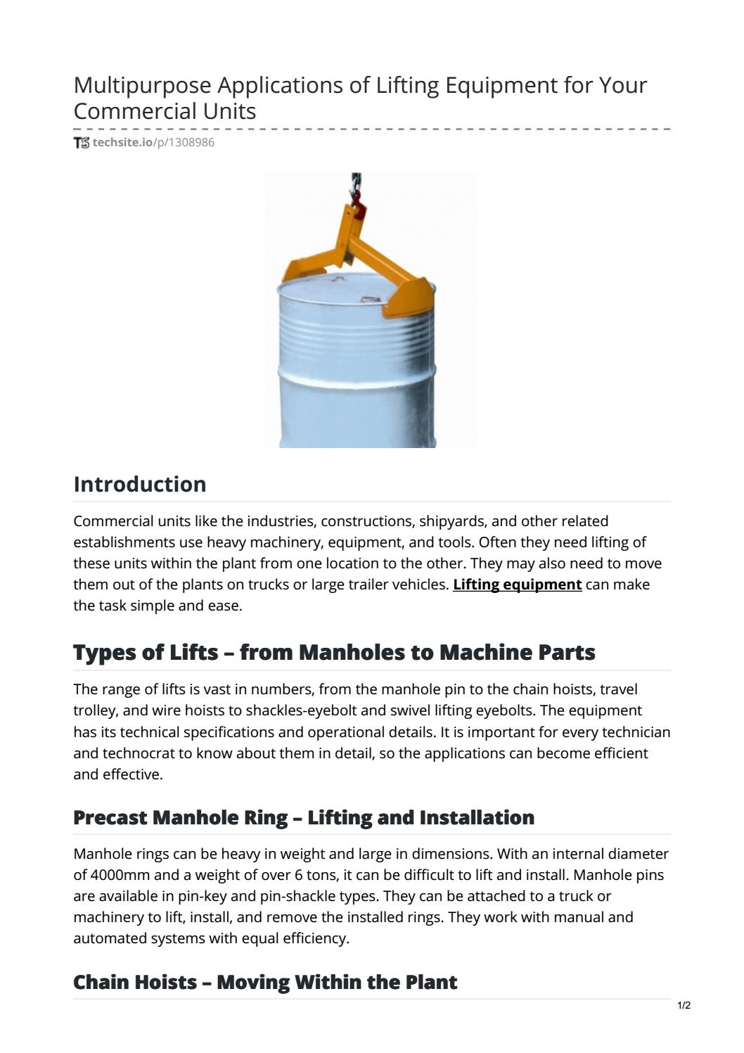 lifting equipment by UK Lifting Store - Issuu