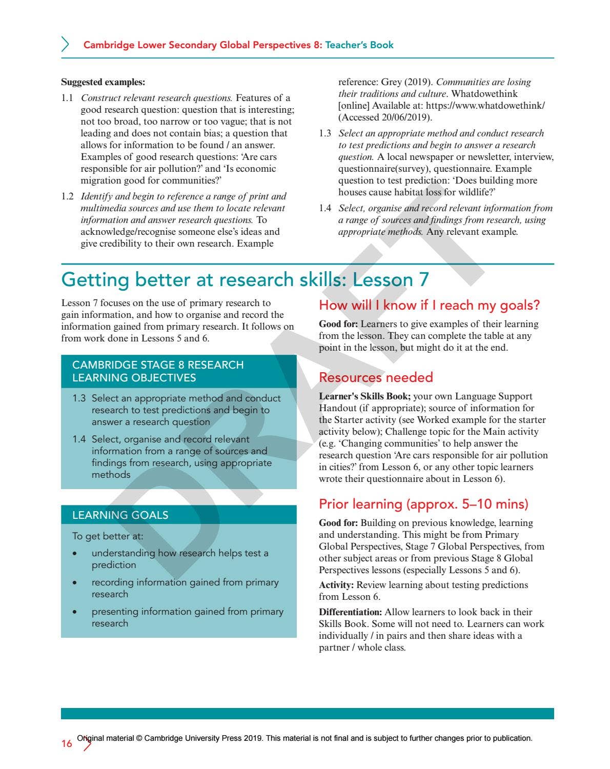 Cambridge Lower Secondary Global Perspectives™ Stage 8 Teacher's Book ...