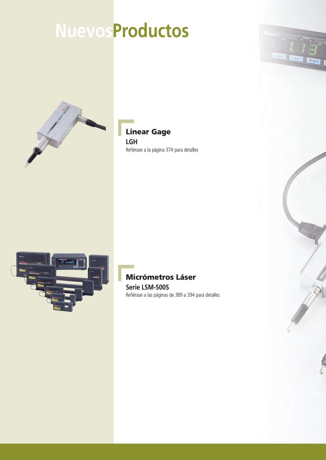mitutoyo - LINEAR GAGES, MICRÓMETROS LÁSER by MetroMatemáticas - Issuu