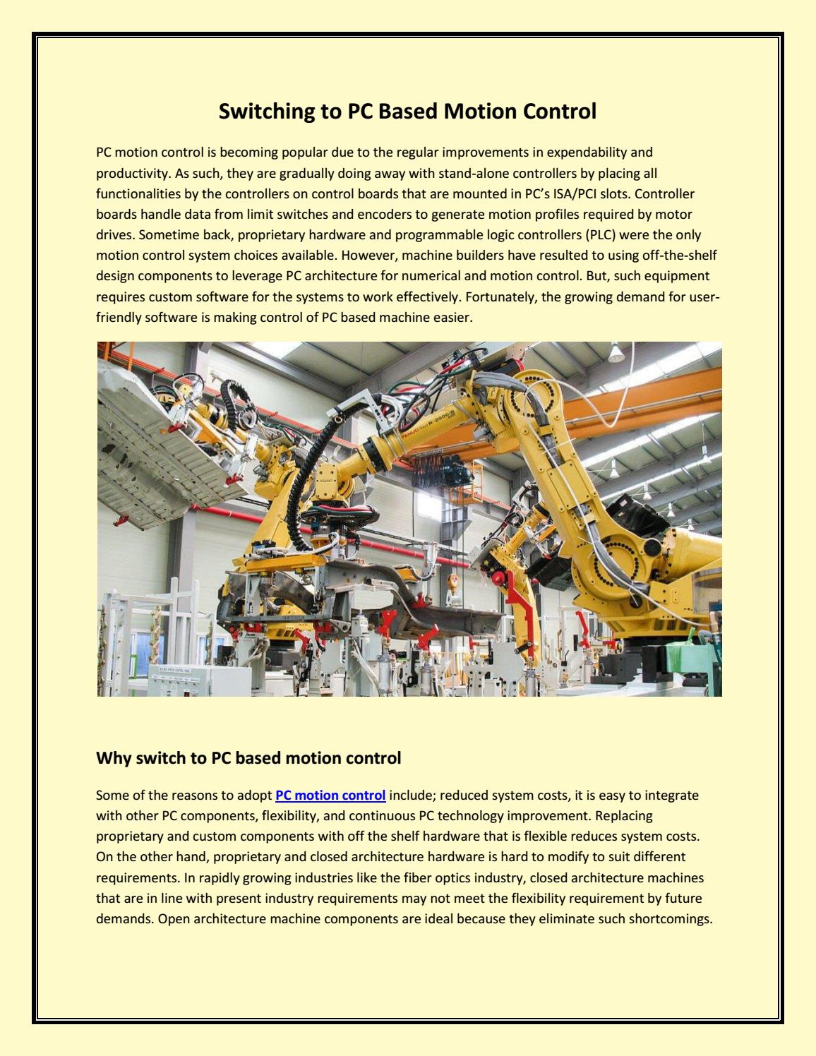 Switching to PC Based Motion Control by Kingstar - Issuu