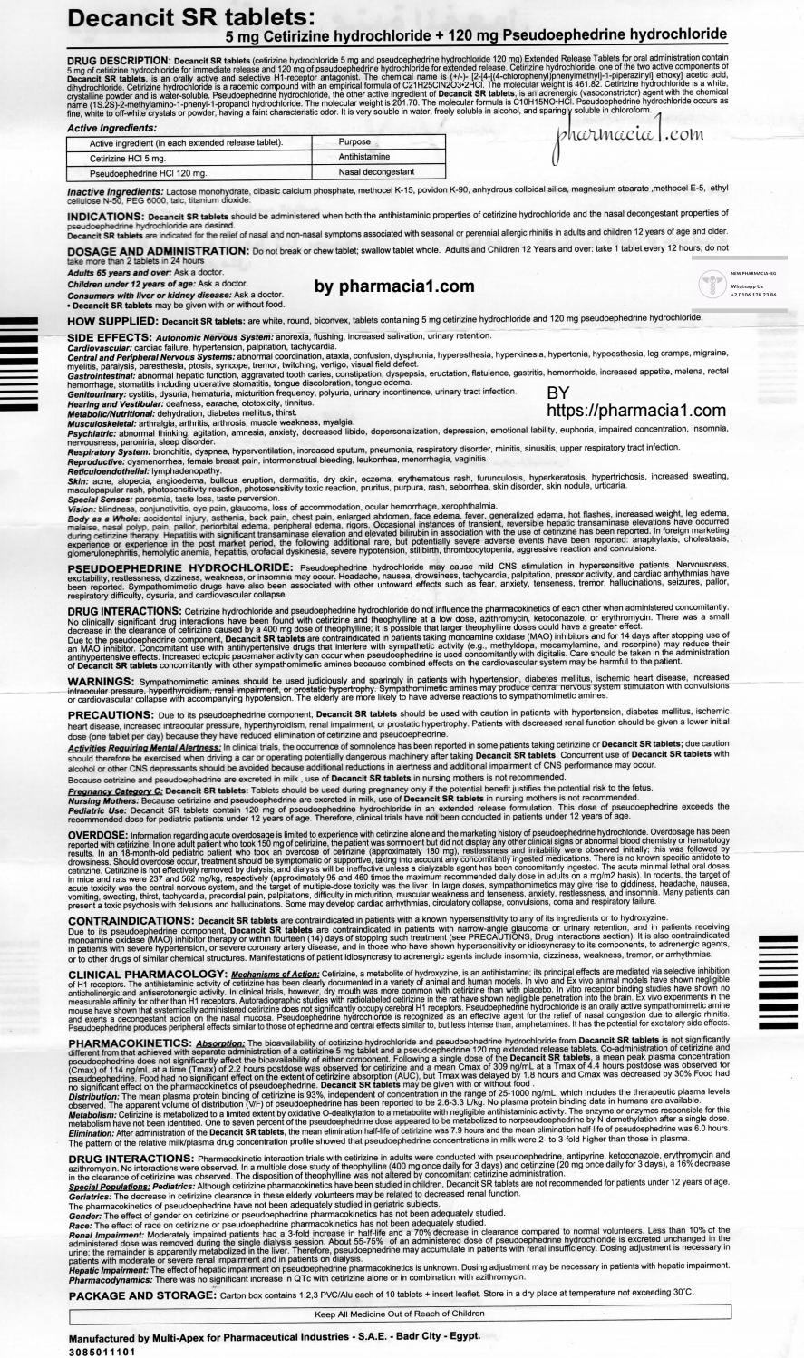 Decancit SR tablets- patient information leaflet by Pharmacia1.com - Issuu