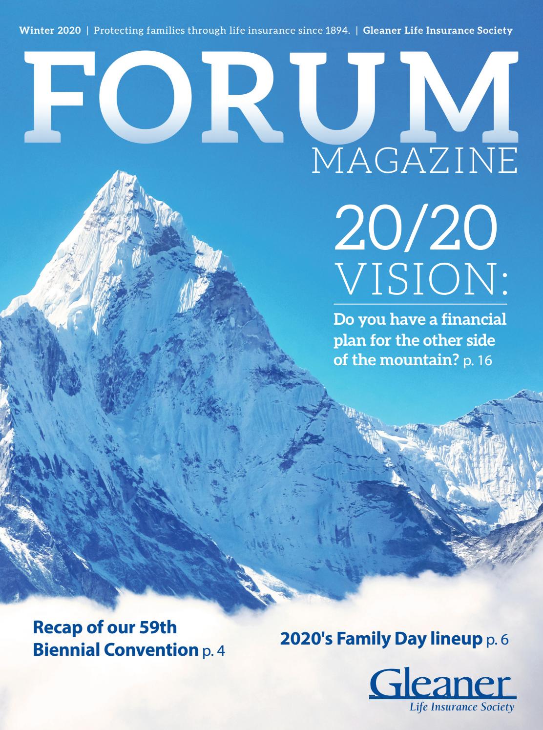 Forum Magazine - Winter 2020 by Gleaner Life Insurance Society - Issuu