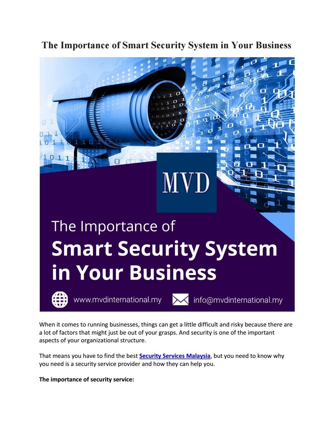 The Importance of Smart Security System in Your Business by MVD ...