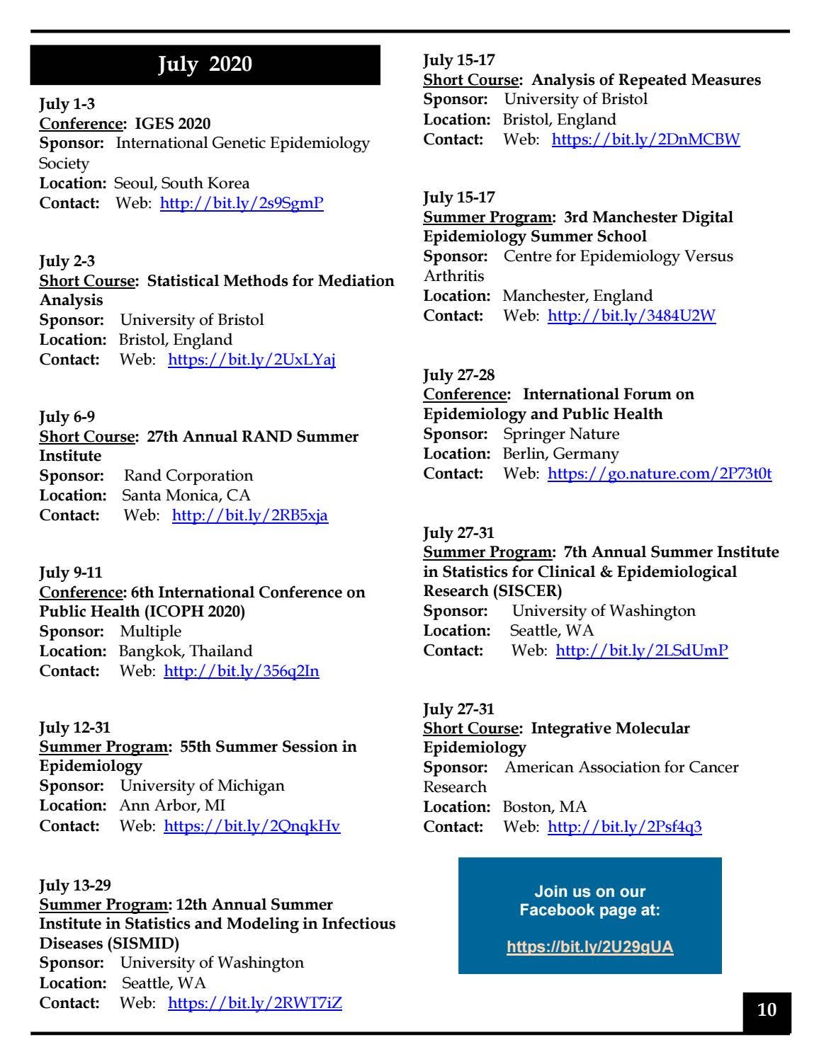 December 2019 - 2020 Epi Calendar Issue from The Epidemiology Monitor ...