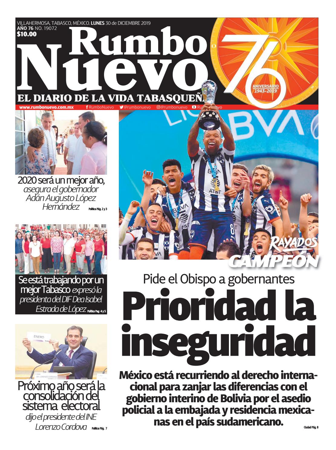 Rumbo Nuevo. Lunes 30 de diciembre de 2019 by Grupo Rumbo Nuevo - Issuu