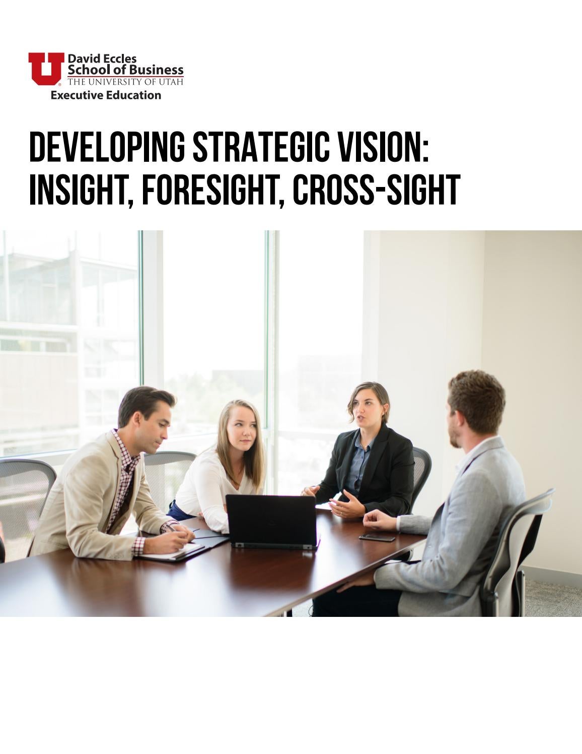 Developing Strategic Vision: Insight, Foresight, Cross-Sight Class ...