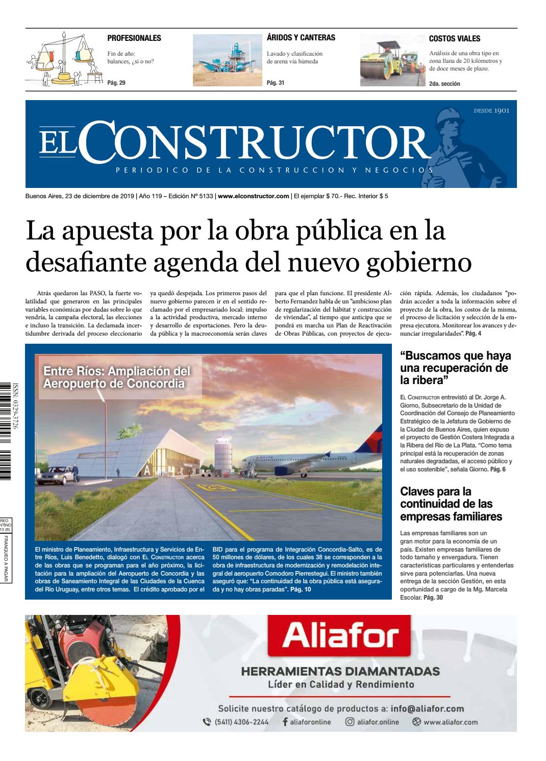 El Constructor 23/12/2019 - N° 5133 Año 119 by ELCO Editores - Issuu