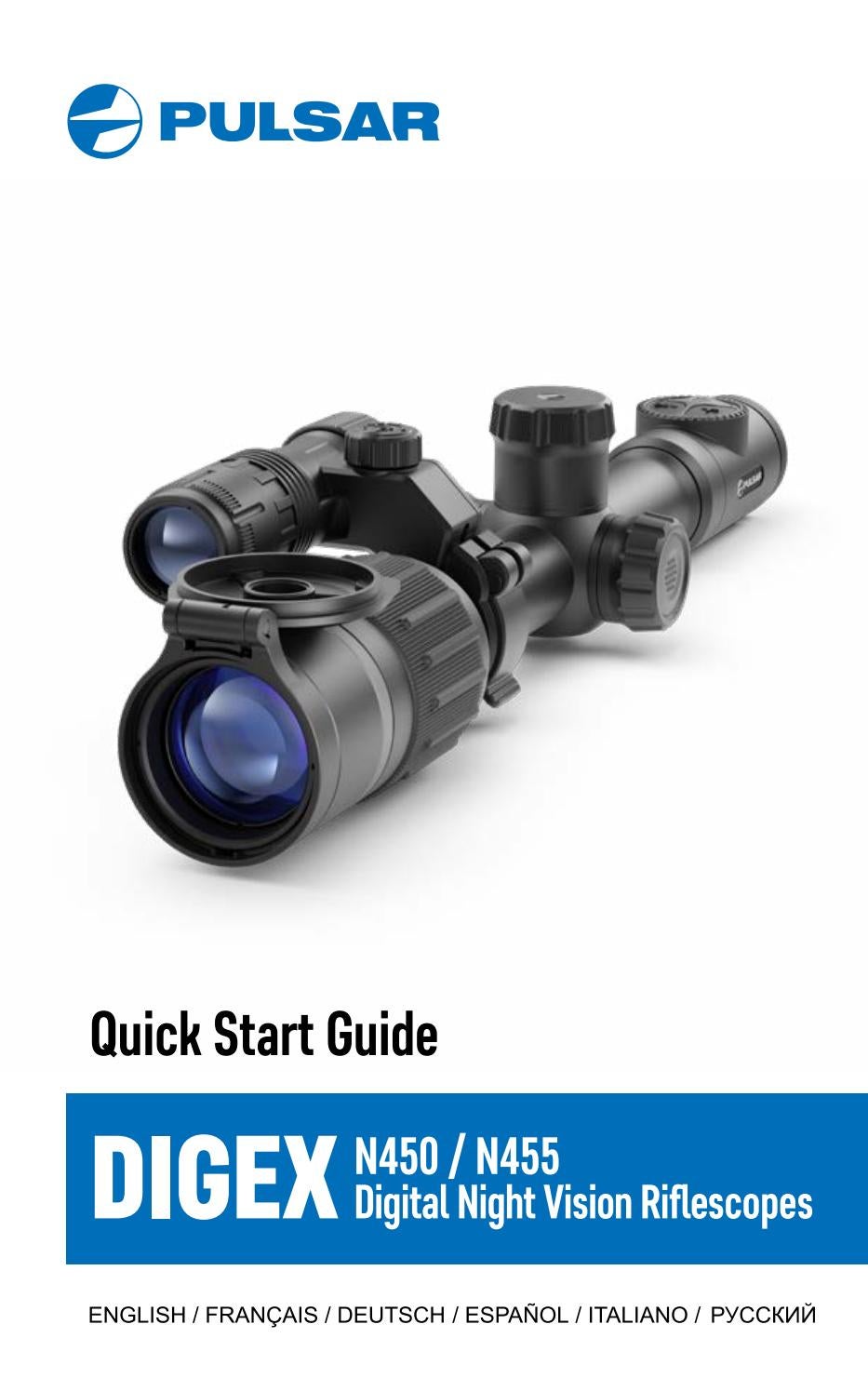 Pulsar Digex N455 Digital Night Vision Riflescope | Quick Start Guide ...