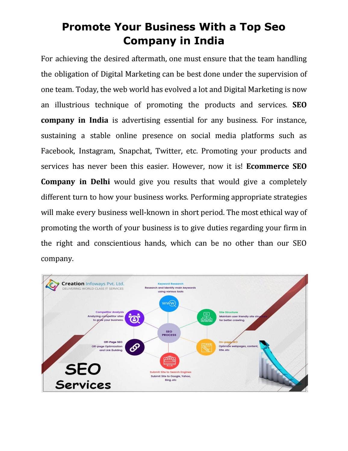 Promote Your Business With a Top Seo Company in India by Creation ...