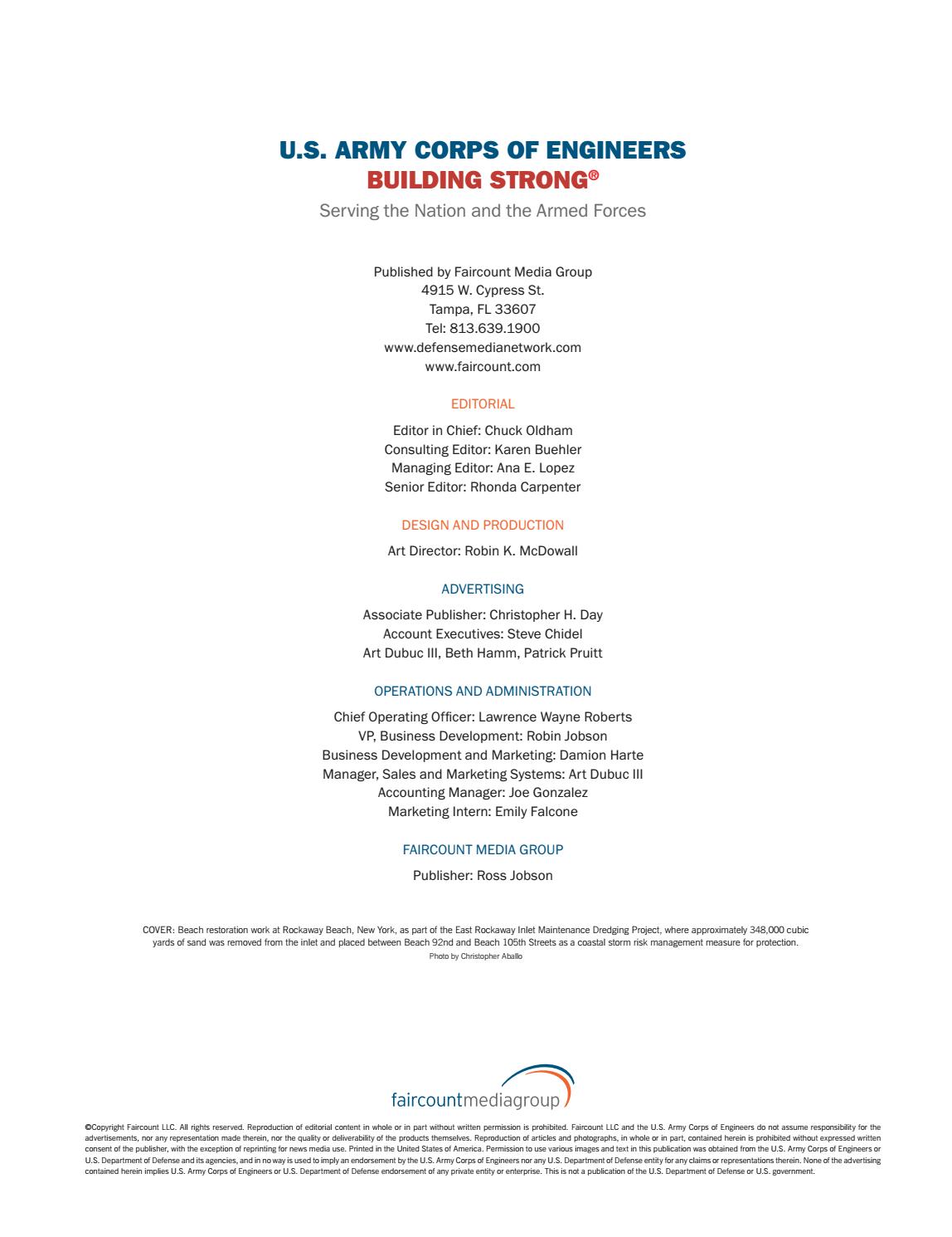 U.S. ARMY CORPS OF ENGINEERS: BUILDING STRONG 2020 Edition by Faircount ...