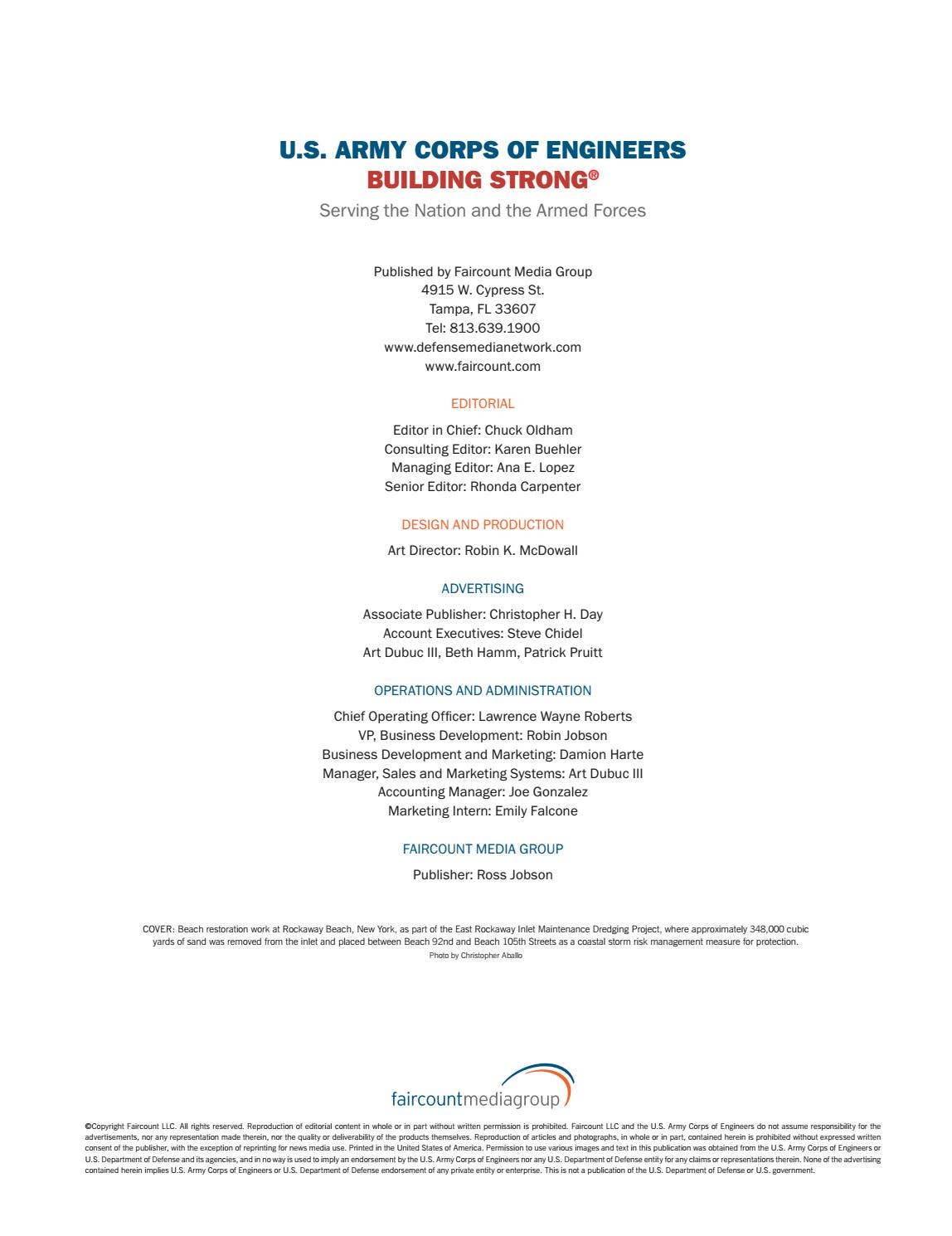 U.S. ARMY CORPS OF ENGINEERS: BUILDING STRONG 2020 Edition by Faircount ...