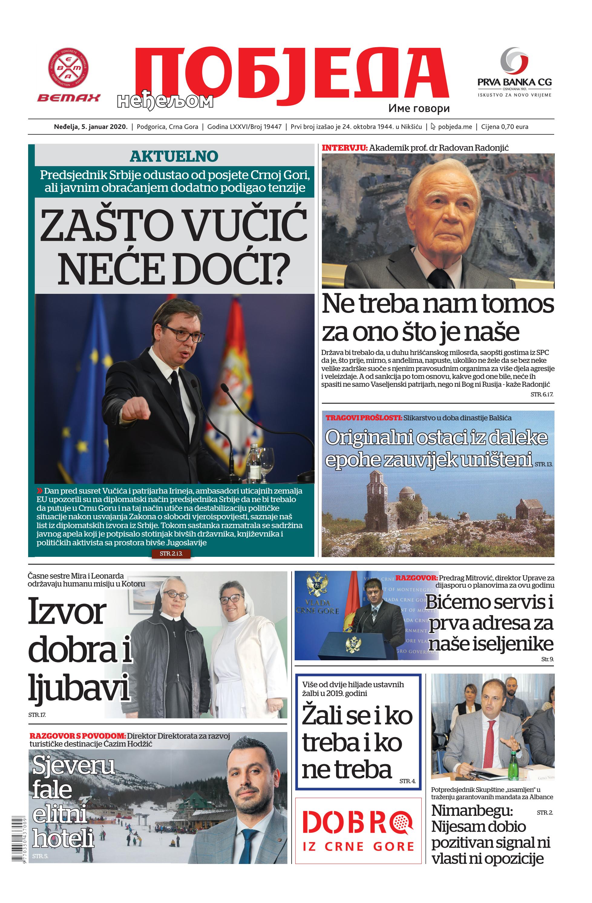 Dnevni list Pobjeda 05.01.2020. by Pobjeda - Issuu