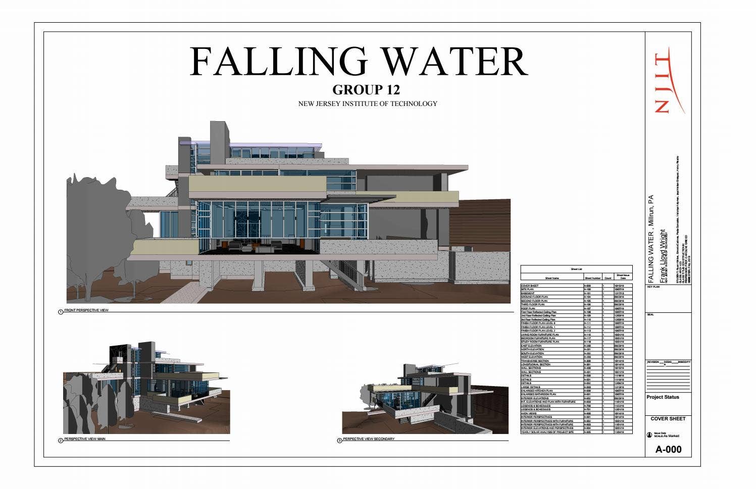 Frank Lloyd Wright's Falling Water, Construction Document Set by ...