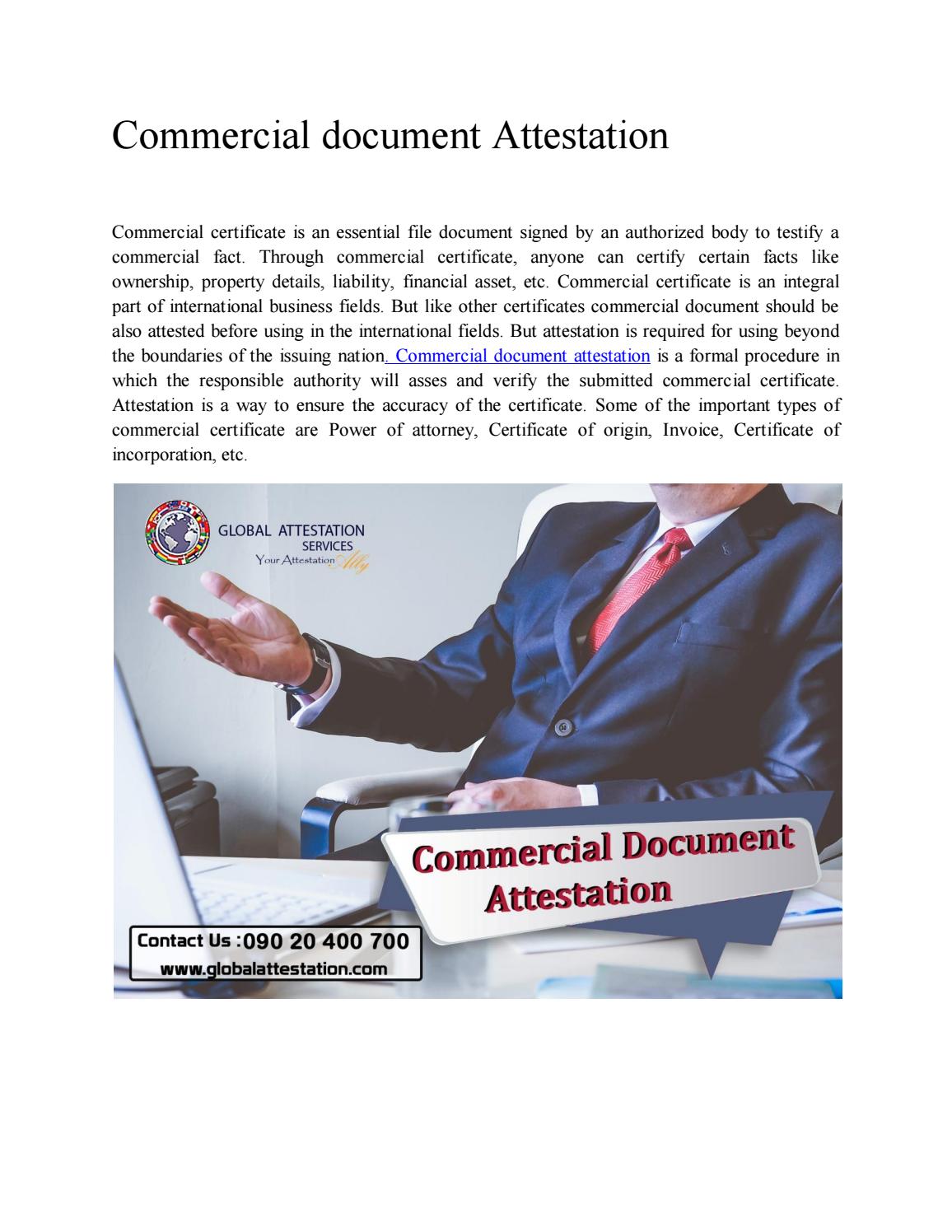 Best Commercial document attestation by Genius Attestation Services - Issuu