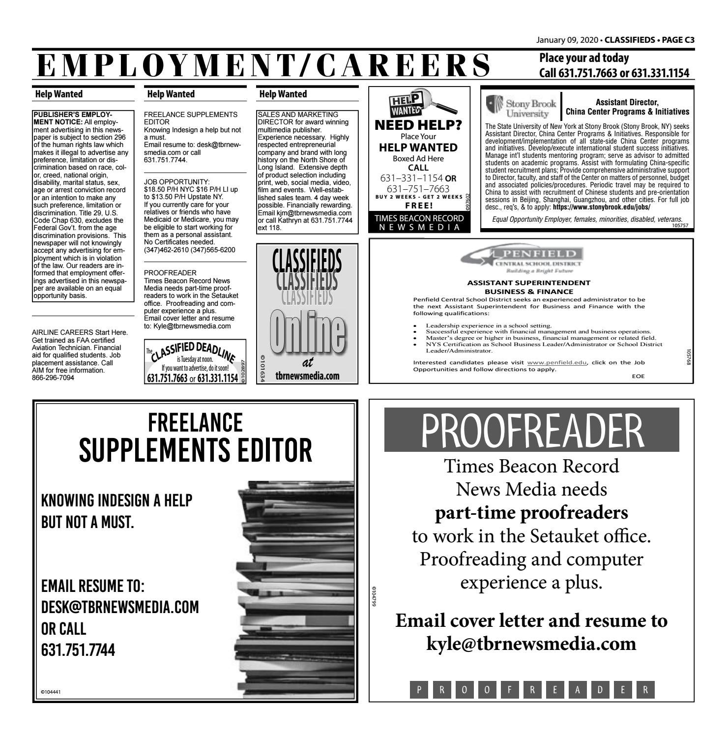 Newspaper Job Ads Examples