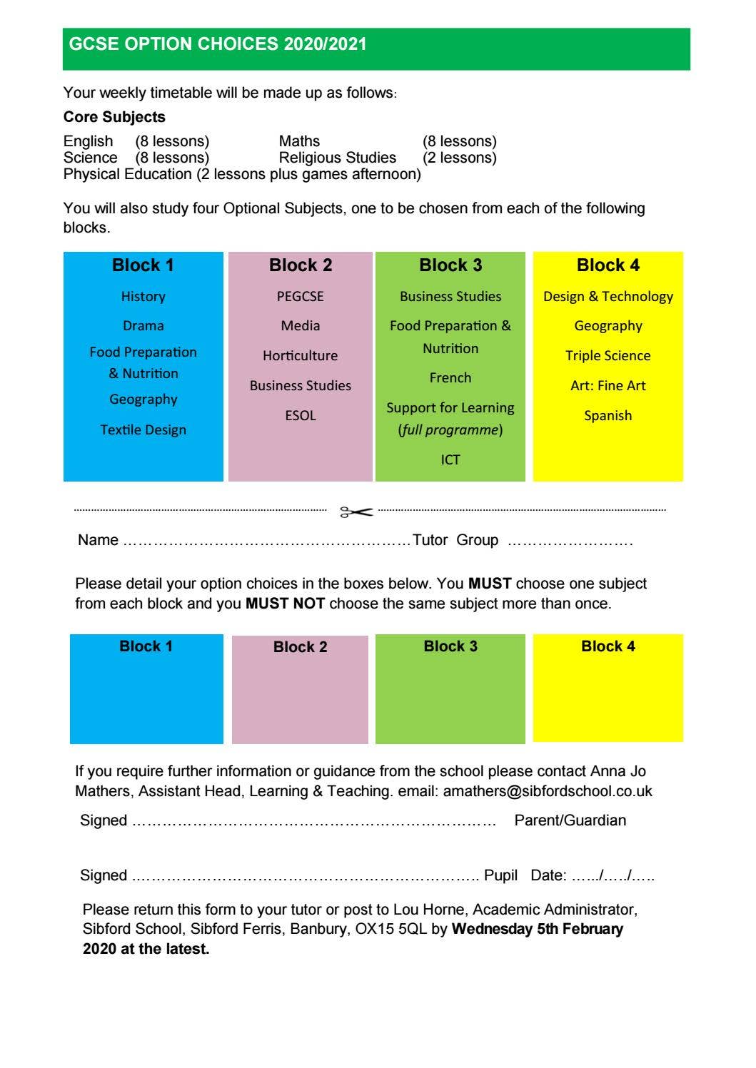 GCSE option choices 2020 by Sibford - Issuu