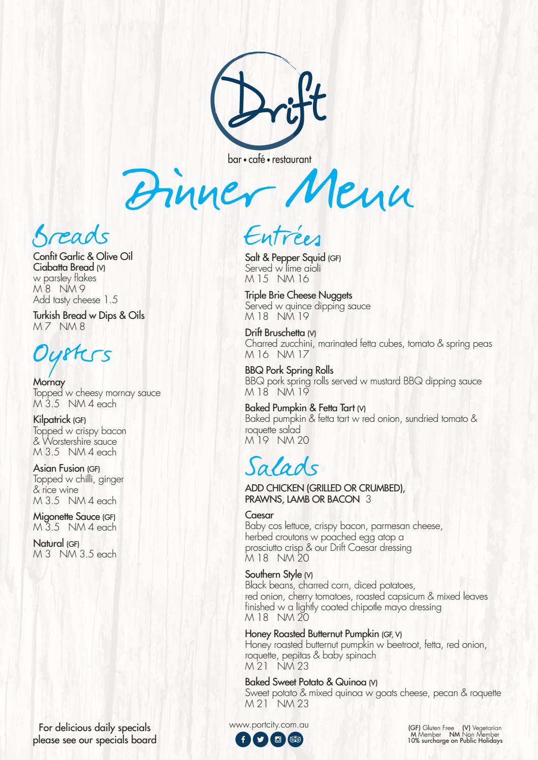 PCBC Drift Dinner menu 2020 by Port City Bowling Club - Issuu