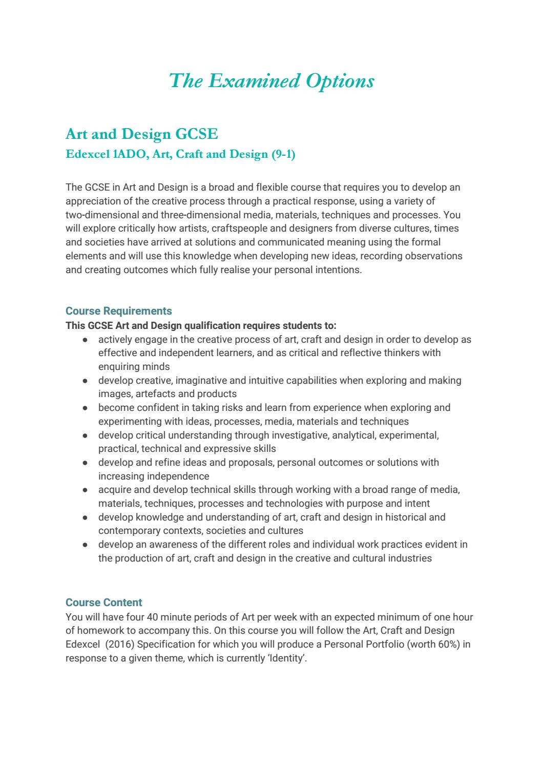 GCSE Course Information Booklet 2020 by Stephen Perse Foundation - Issuu