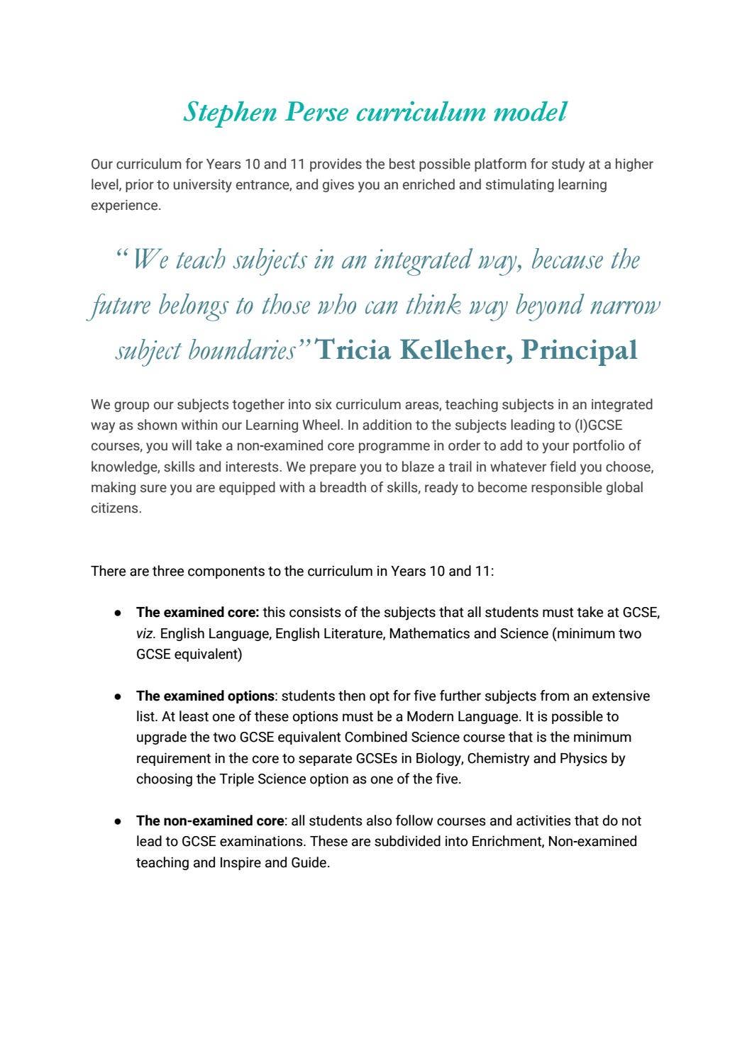 GCSE Course Information Booklet 2020 by Stephen Perse Foundation - Issuu