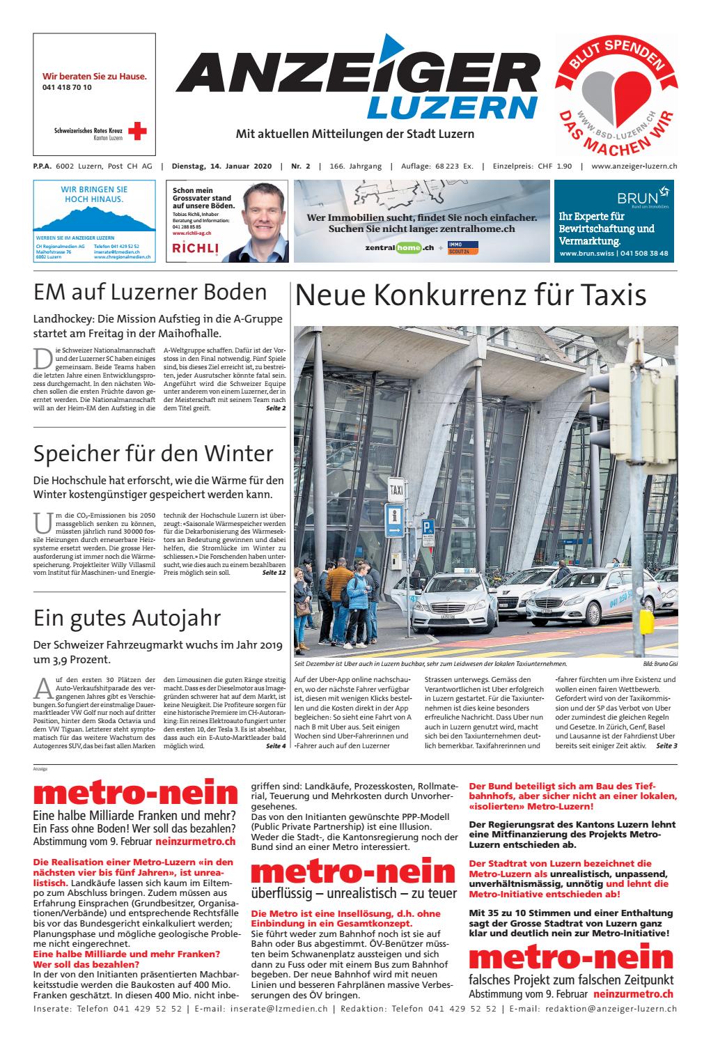 Anzeiger Luzern 2 / 14.1.2020 by Anzeiger-Luzern - Issuu