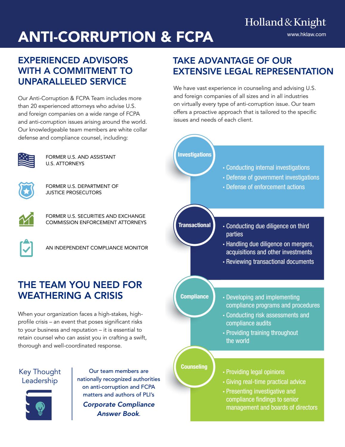 Holland & Knight Anti-Corruption & FCPA by Holland & Knight - Issuu