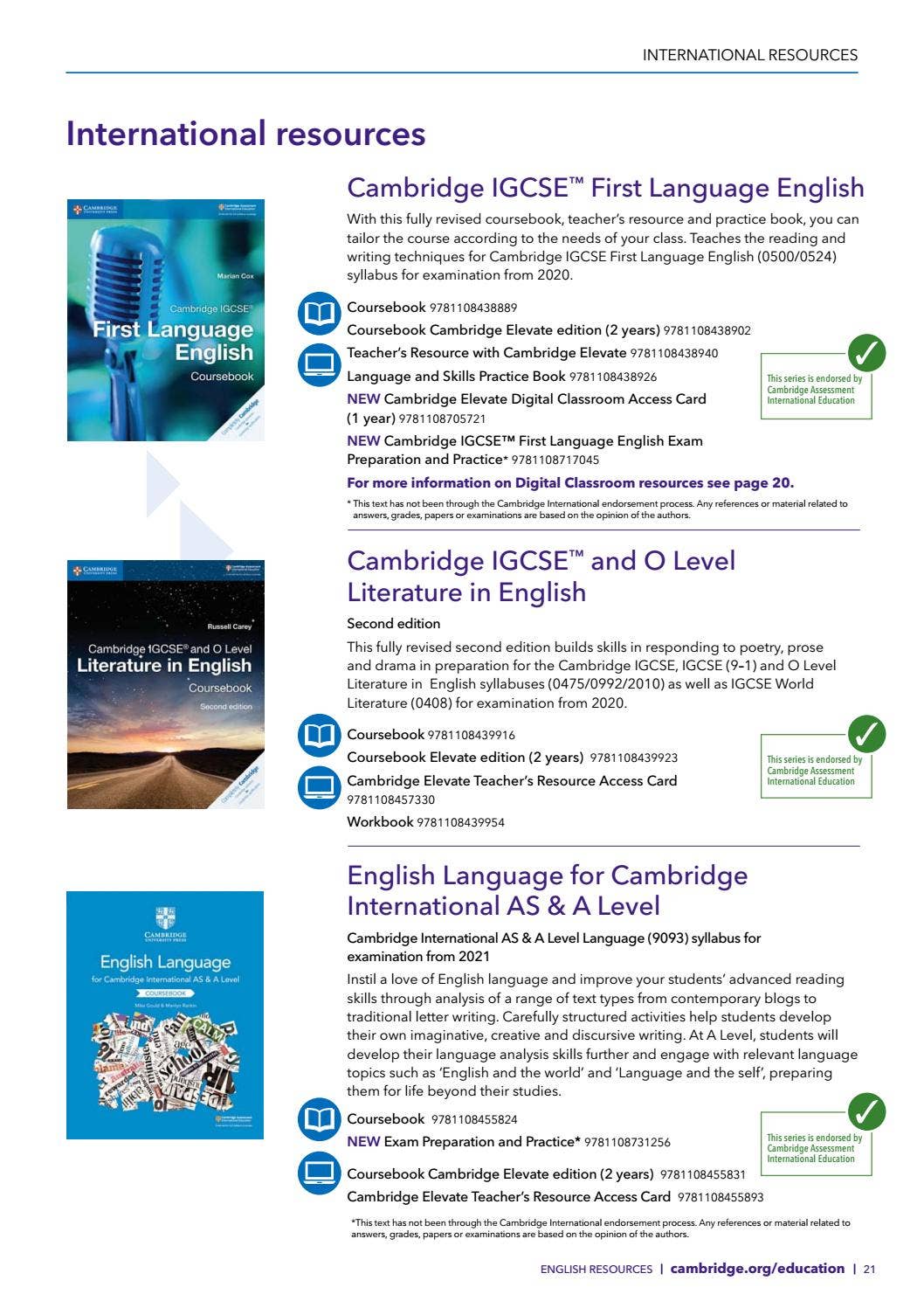 English 2020 Catalogue by Cambridge International Education - Issuu