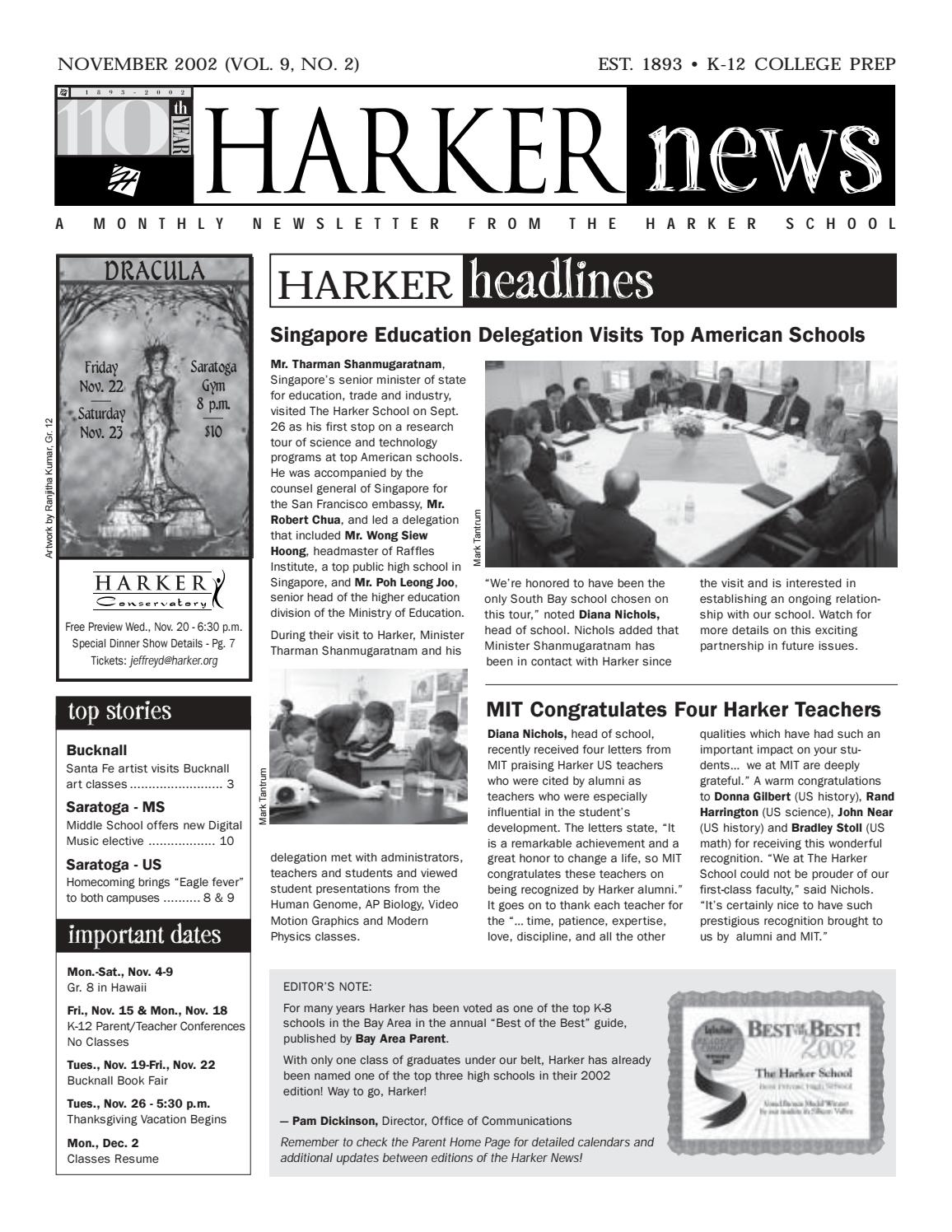 2002 November Harker News by The Harker School - Issuu