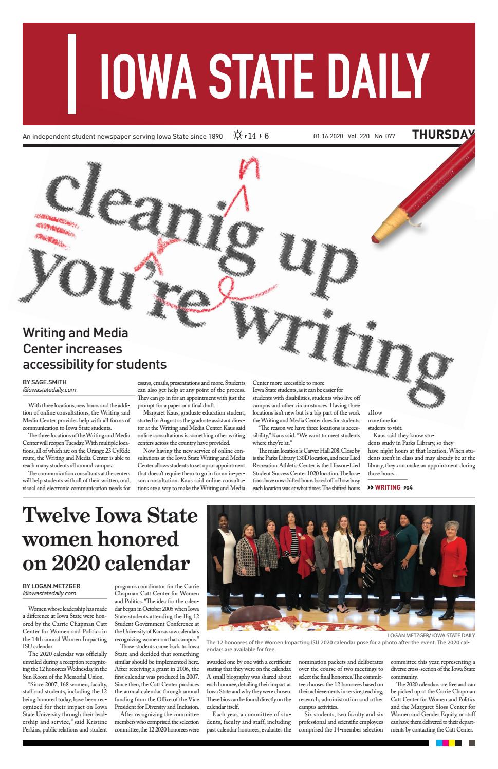 1.16.20 by Iowa State Daily - Issuu