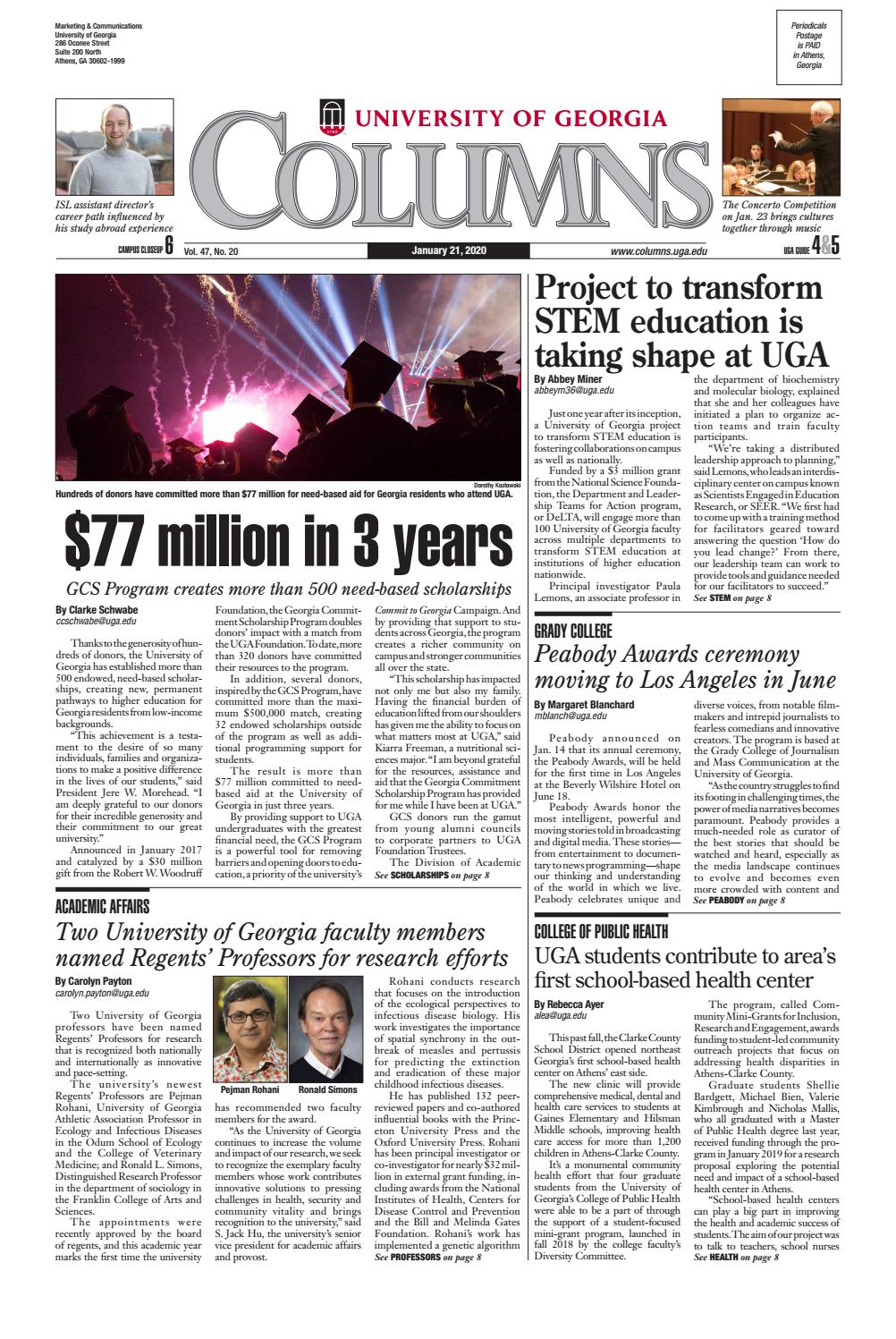 UGA Columns Jan. 21, 2020 by UGA Columns - Issuu