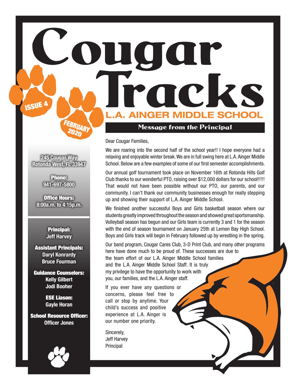 L.A. Ainger Middle School Newsletter by Academy Publishing, Inc. - Issuu