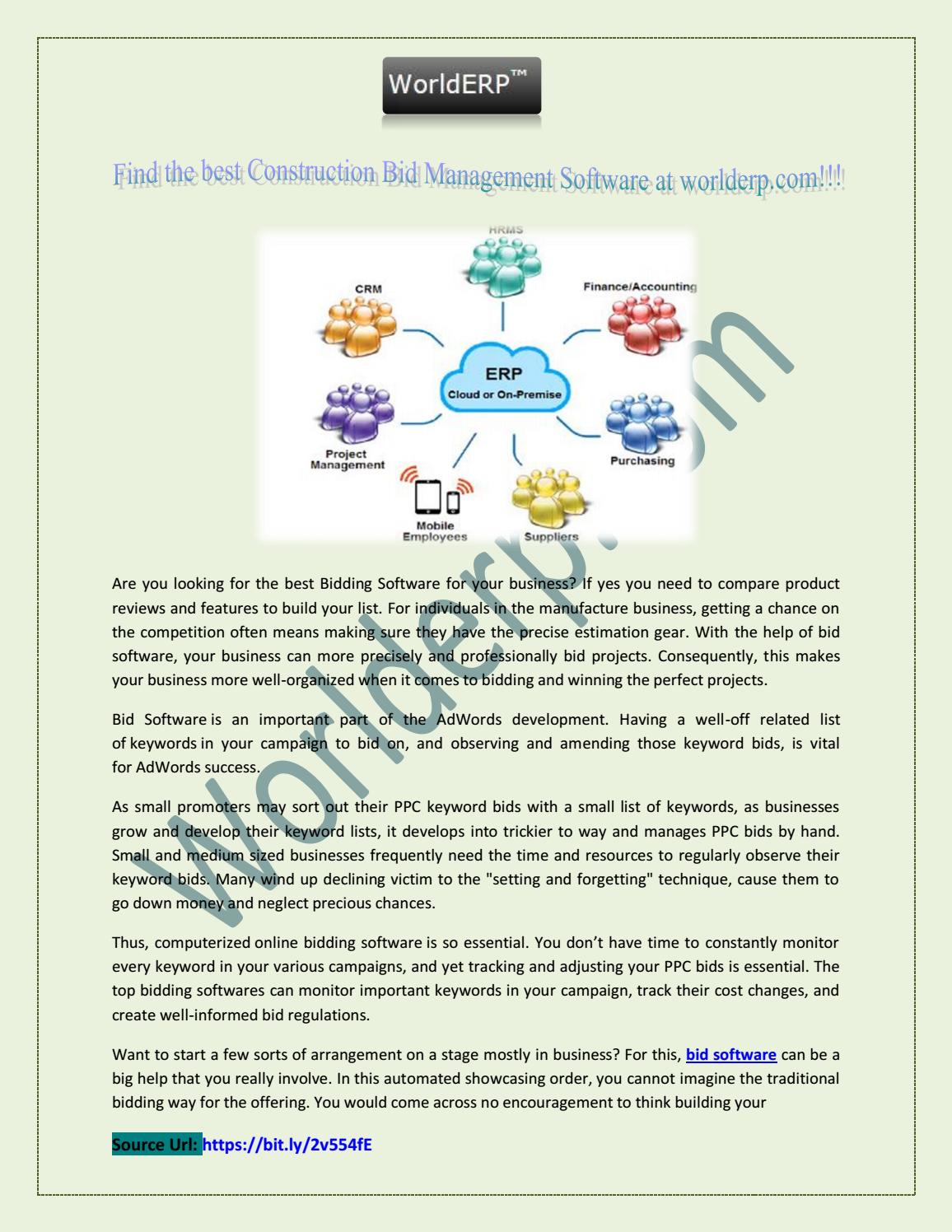 Find the best Construction Bid Management Software at worlderp.com ...