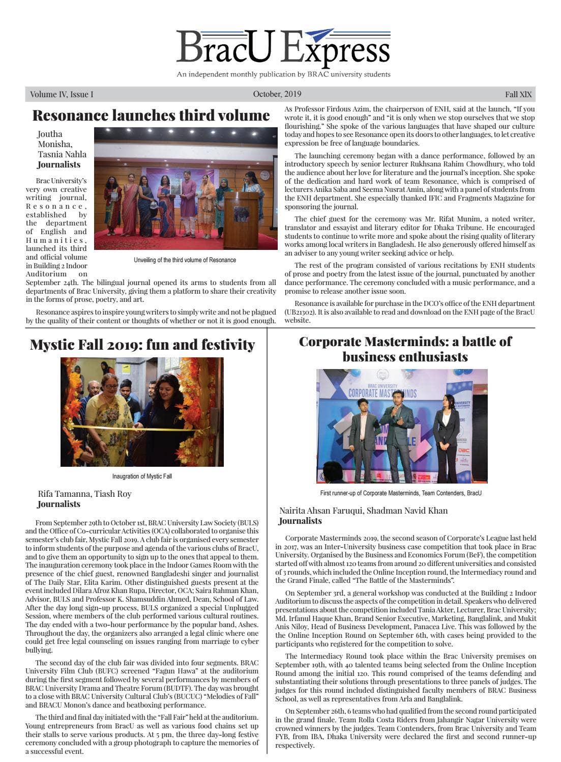 BRACU Express - Volume 4 Issue 1 by BRACU Express - Issuu