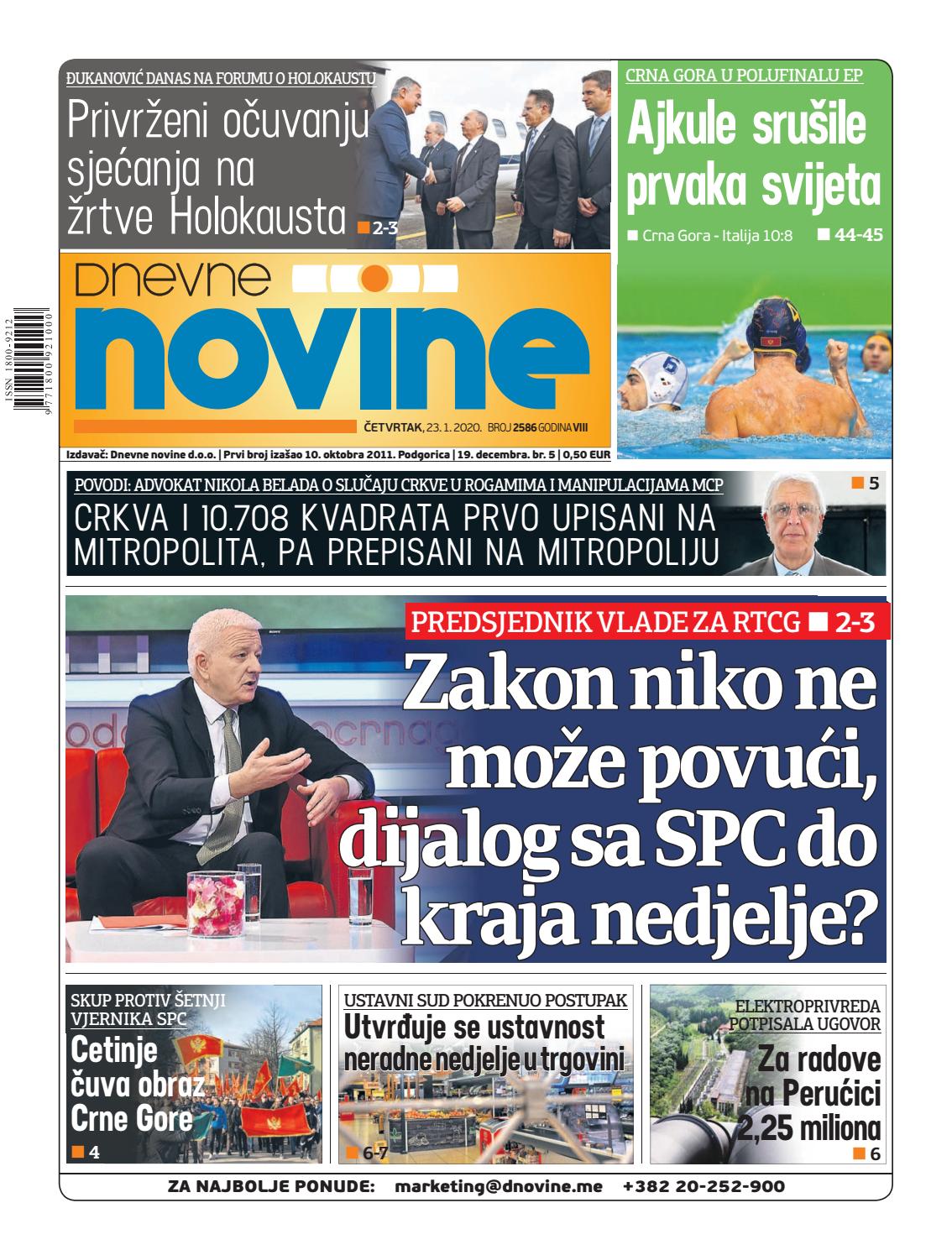 Dnevne novine 23. januar 2020. by Dnevne Novine - Issuu